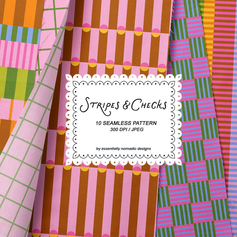 Green Fabric Fun Pattern - Etsy UK