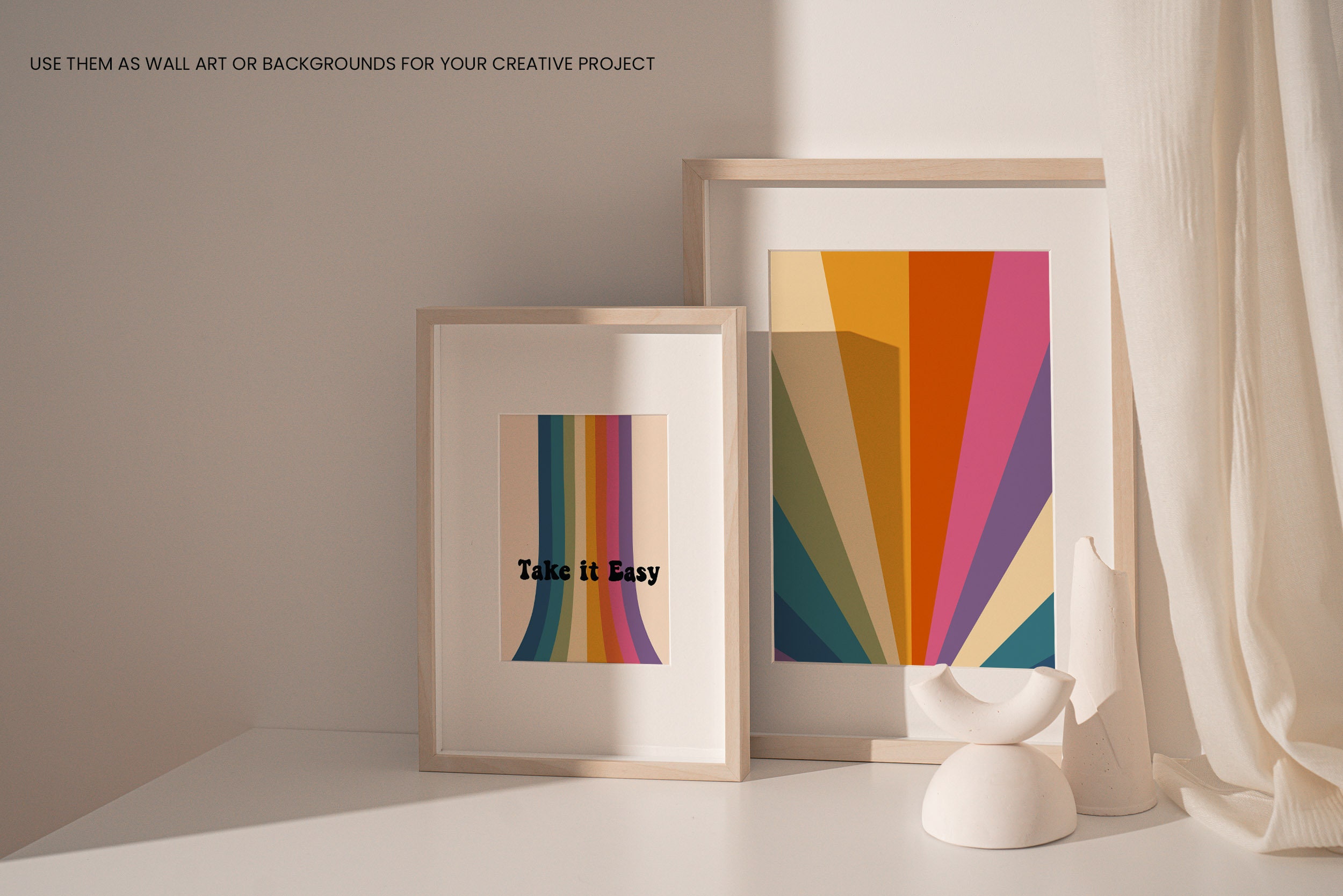 Retro Background, Printable Paper, Groovy Digital Poster Print,60s 70s ...