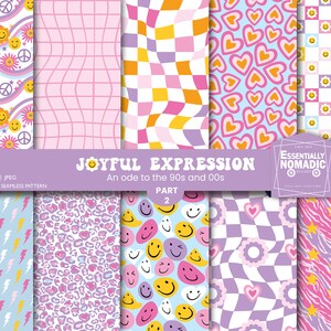 90s Retro Digital Paper Y2k Aesthetic Seamless Pattern | Etsy