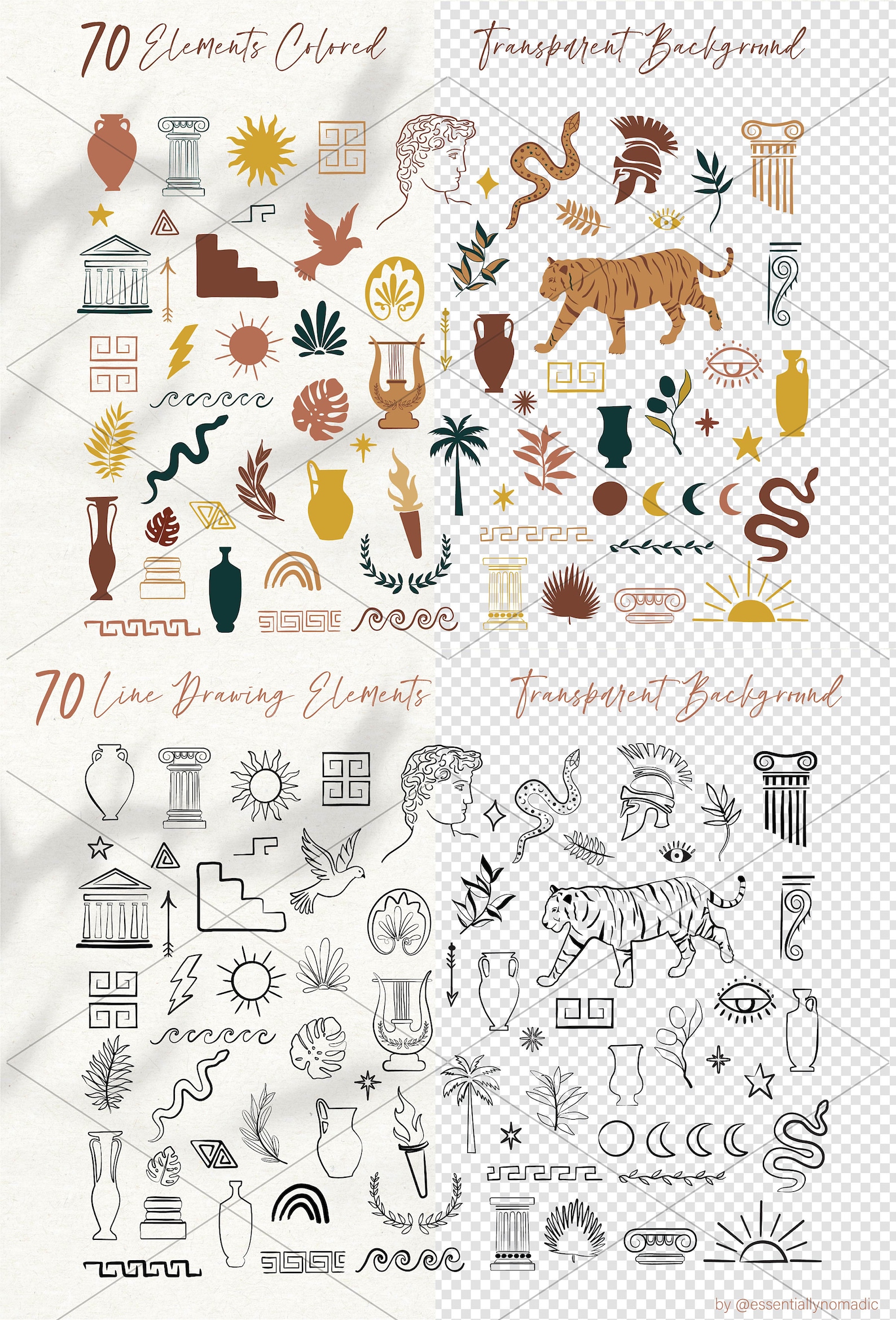 Ancient Greece Clipart Set Mythology Clipart Vector-antiquity - Etsy