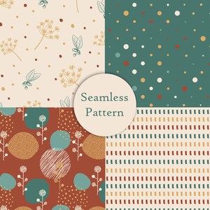 Scandinavian Digital Paper, Floral Digital Paper, Abstract Autumn ...