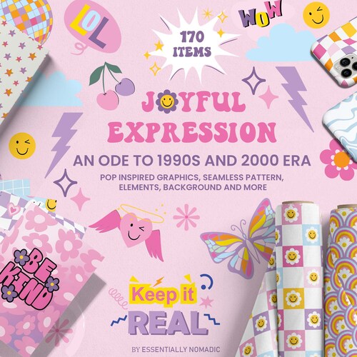 90s Retro Digital Paper Y2k Aesthetic Seamless Pattern - Etsy