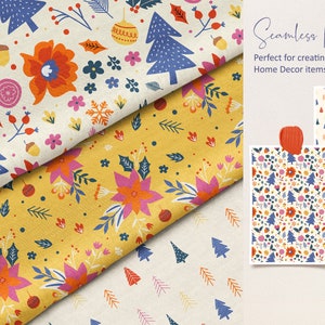 Bright Colorful Christmas Digital Paper, Maximalist Christmas Seamless ...