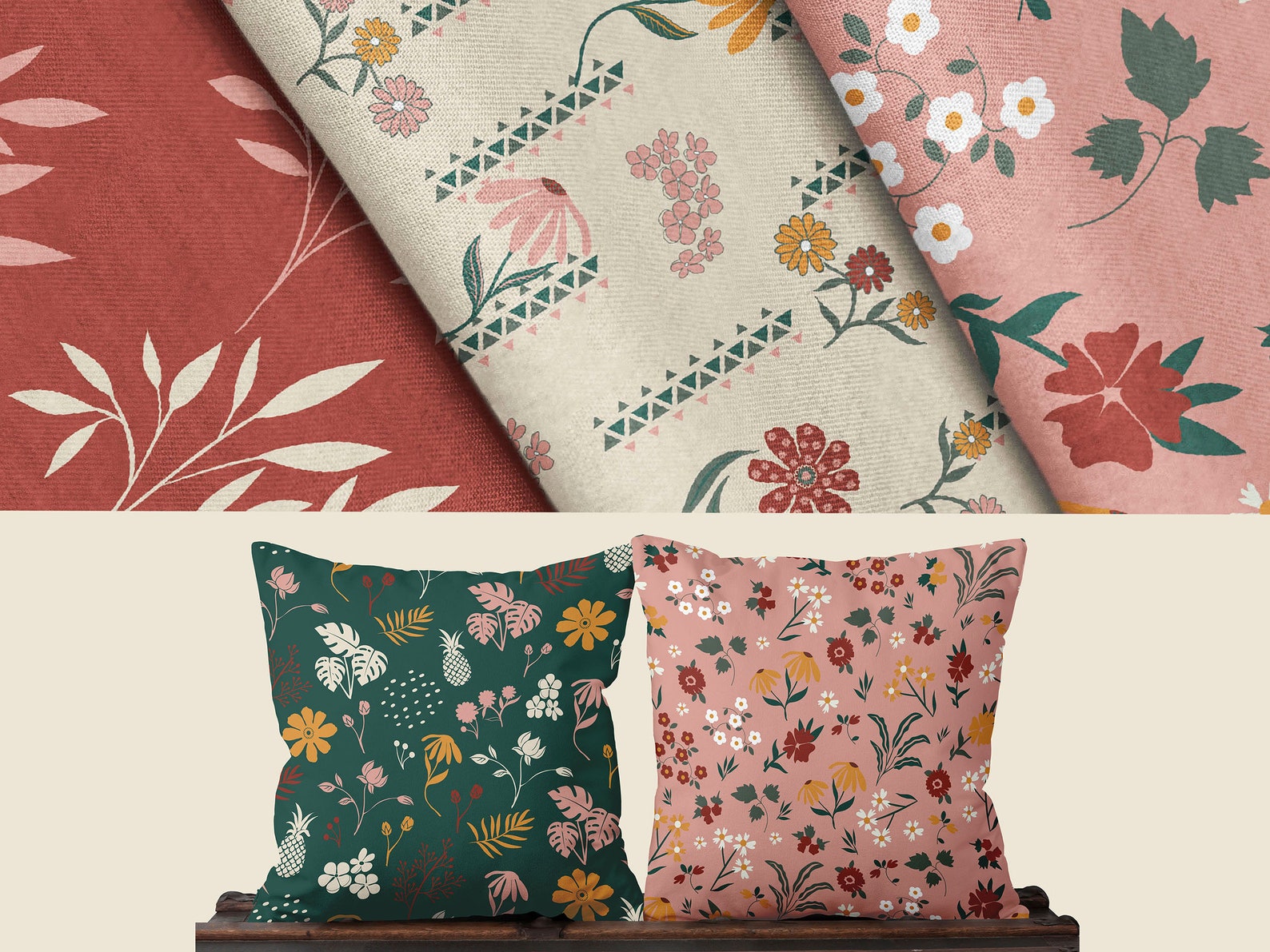 Floral Digital Paper Boho Flowers Seamless Pattern Floral - Etsy