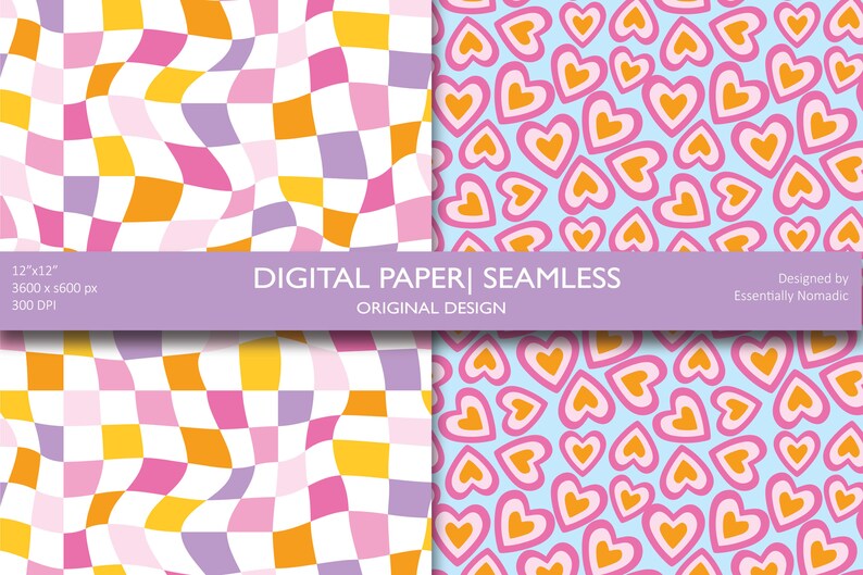 90s Retro Digital Paper Y2k Aesthetic Seamless Pattern | Etsy