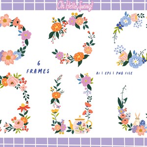 Cottagecore Spring Clipart Set, Flower Seamless Pattern, Floral Clipart ...