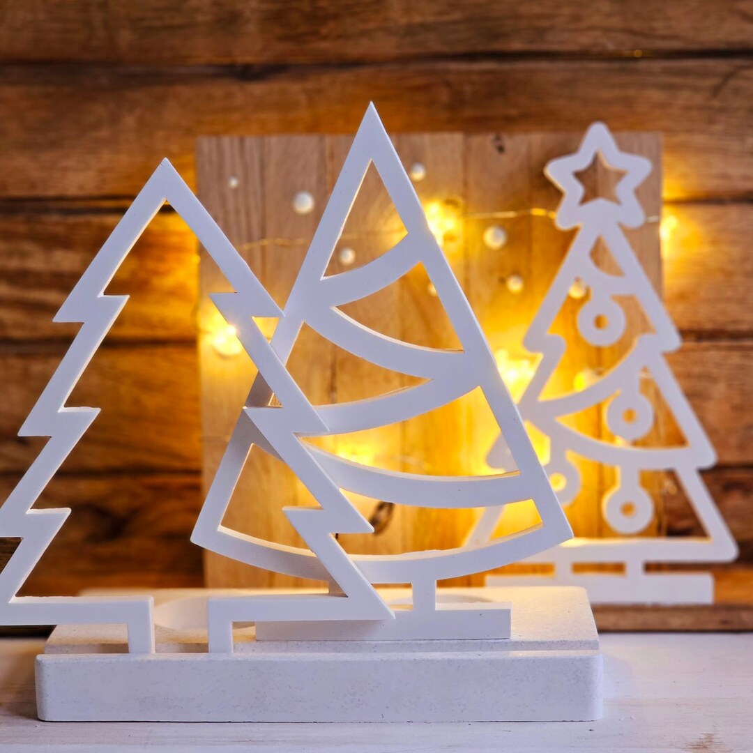 Silicone Casting Mold Cut Out Christmas Trees for Plug-in Strips 3 ...