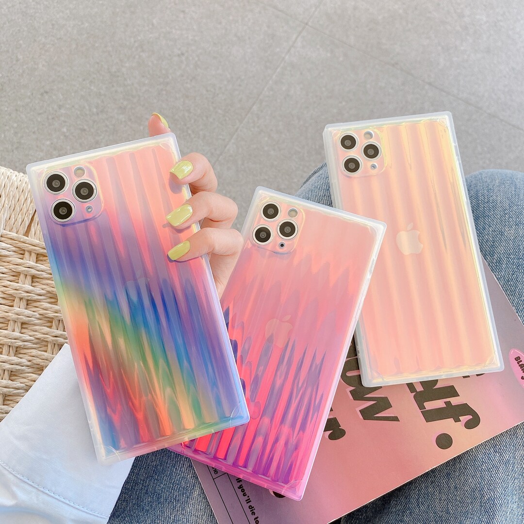 Square iPhone 12 Pro Max Case 11 Square Holographic Clear - Etsy