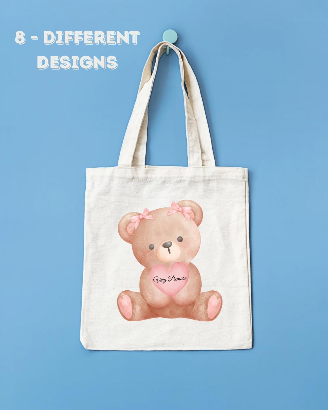 Custom Teddy Bear Tote Bag - Personalized Teddy Bear Lover Gift ...