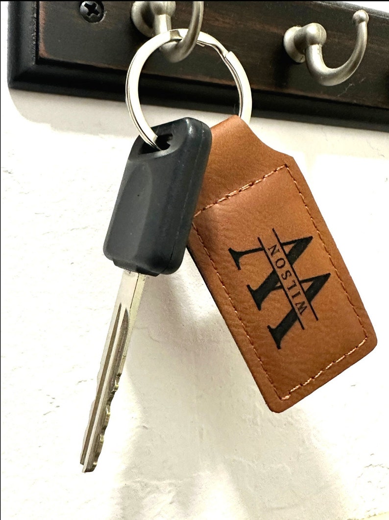 Personalized Leather Keychain, Customized Keychain, Custom Leather Key ...