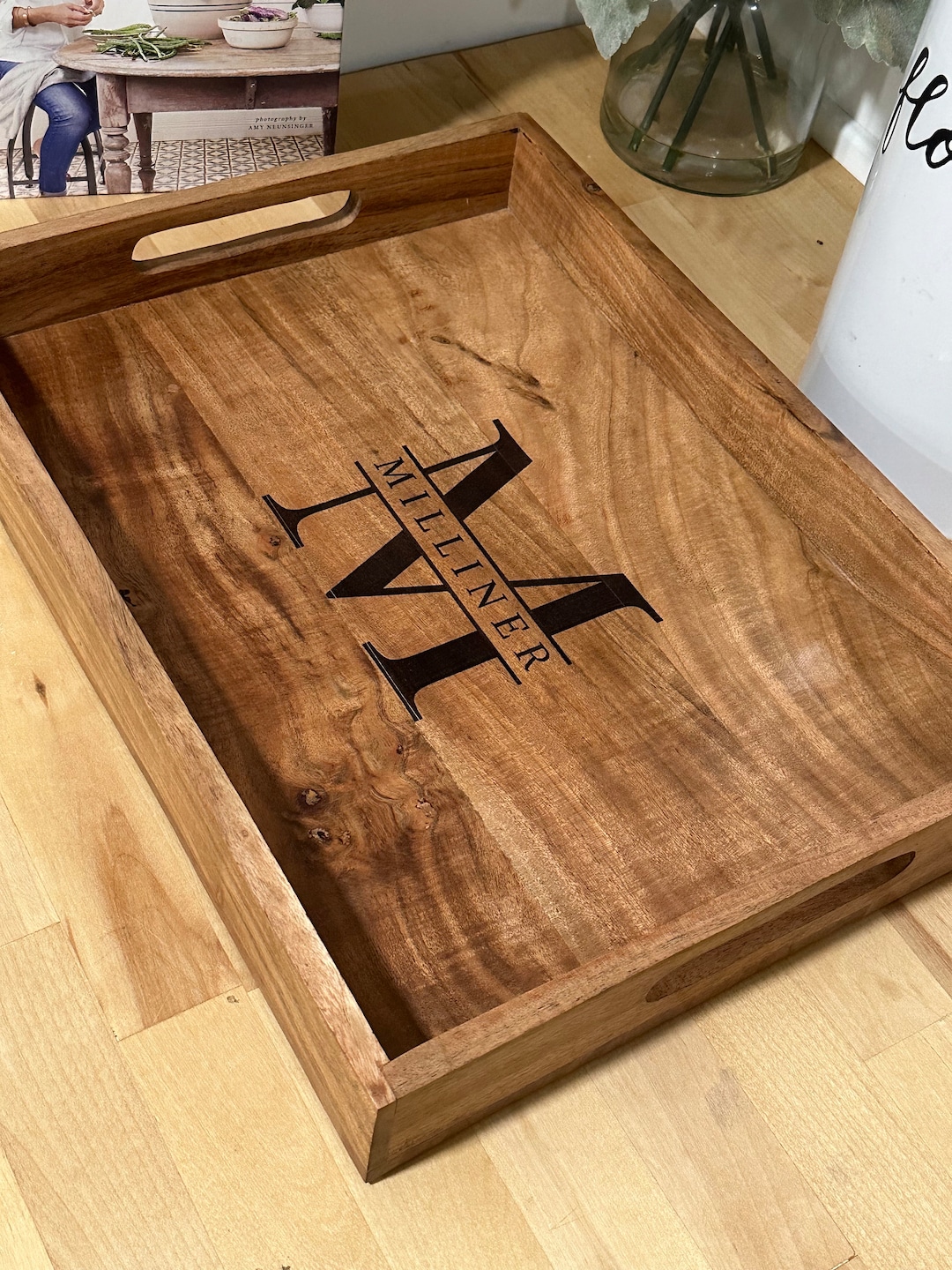 Serving Tray Wood, Serving Tray Personalized, Engraved Serving Tray ...