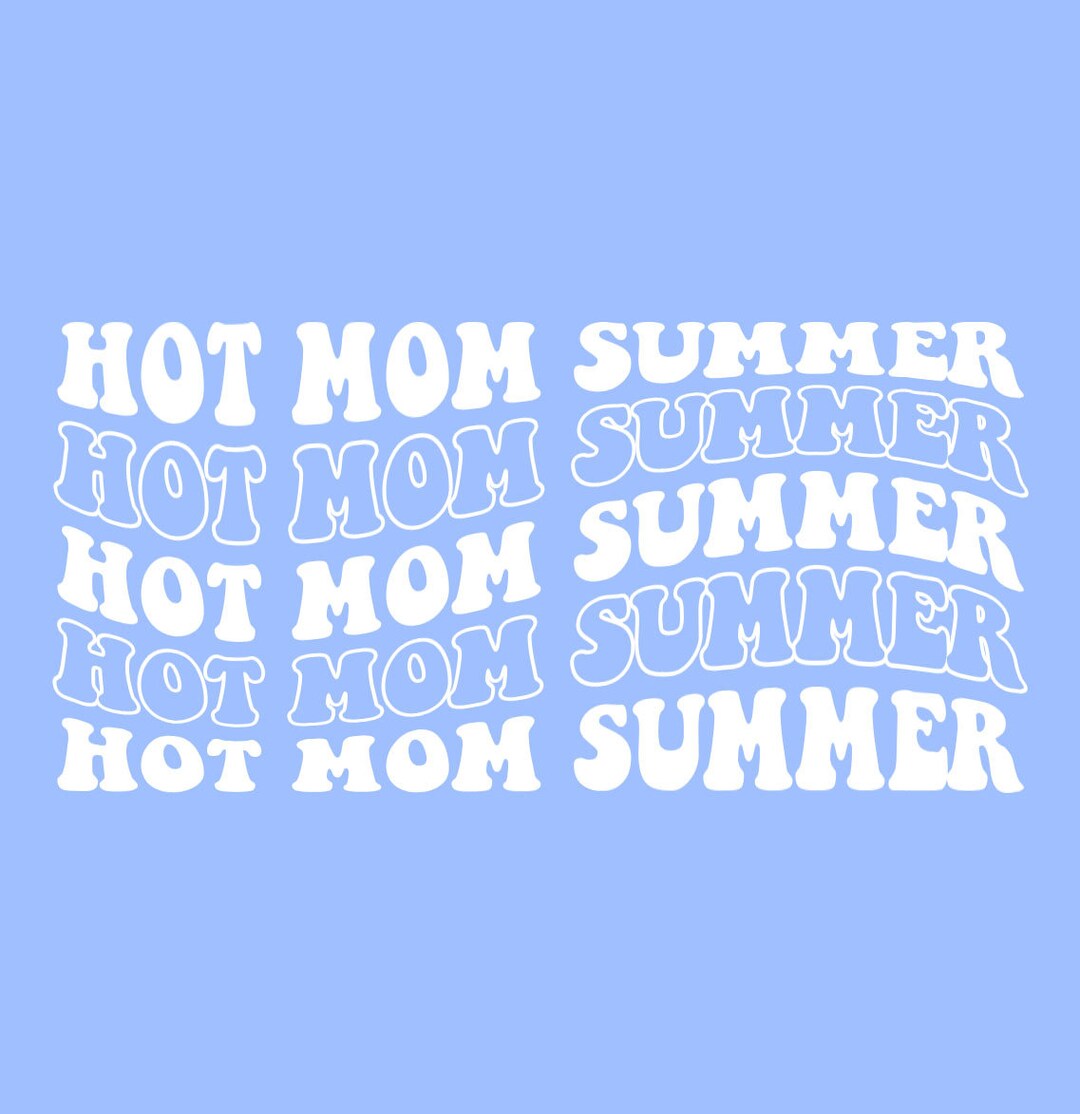 Hot Mom Summer Wavy Retro Text SVG Digital Download PNG JPG Mama Trendy ...