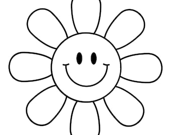 Smiley and Daisy Svg - Etsy