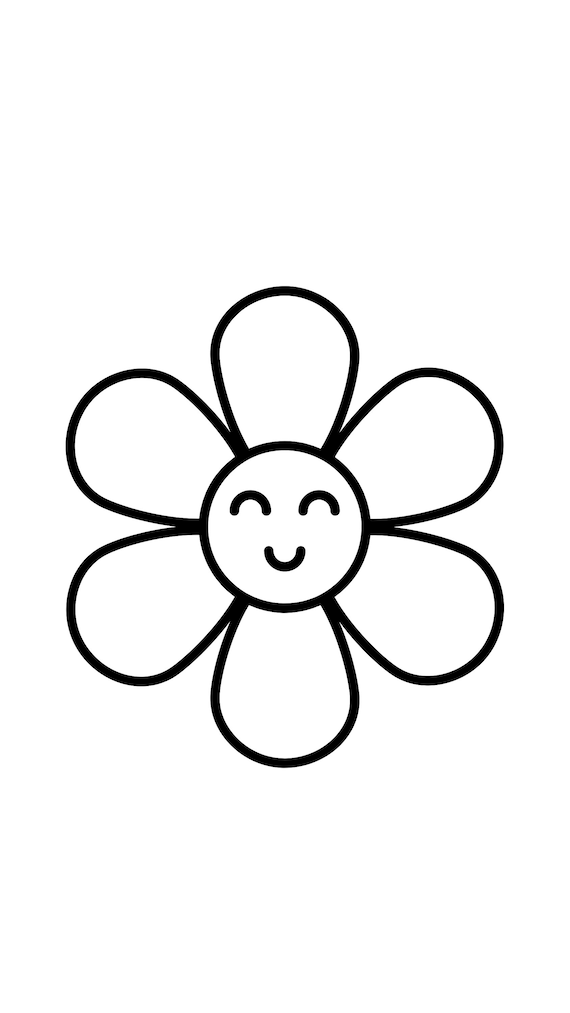 Flower Emoticon Black And White