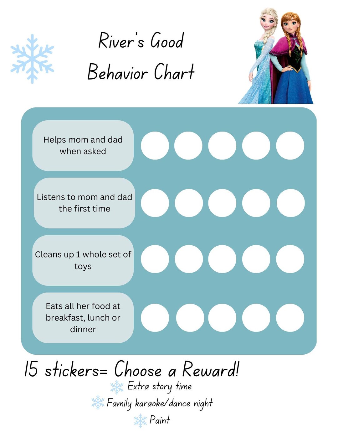 Behavior Chart for Toddlers 2-5 Year Old Good Behavior Reward/ Sticker ...