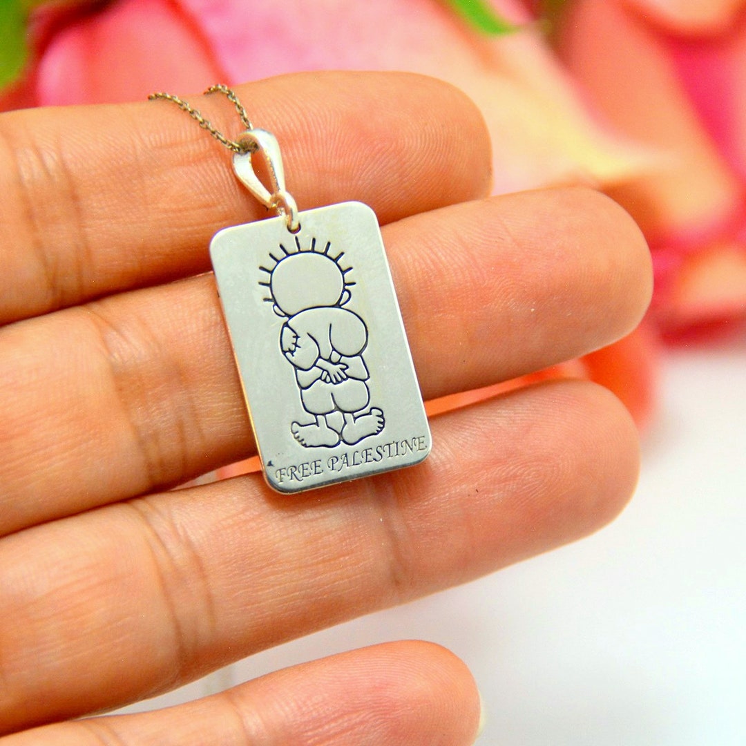 HANDALA Palestinian Boy Cartoon Silver NECKLACE, HANZALA Unisex ...