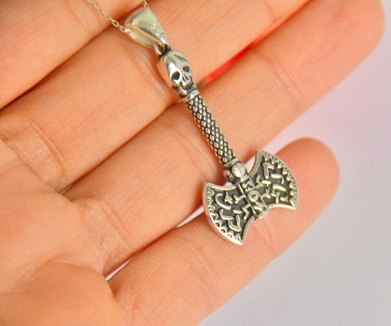 Man Ax Silver Necklace Sword Knife Men, hatchet Jewelry, Knight worrier ...