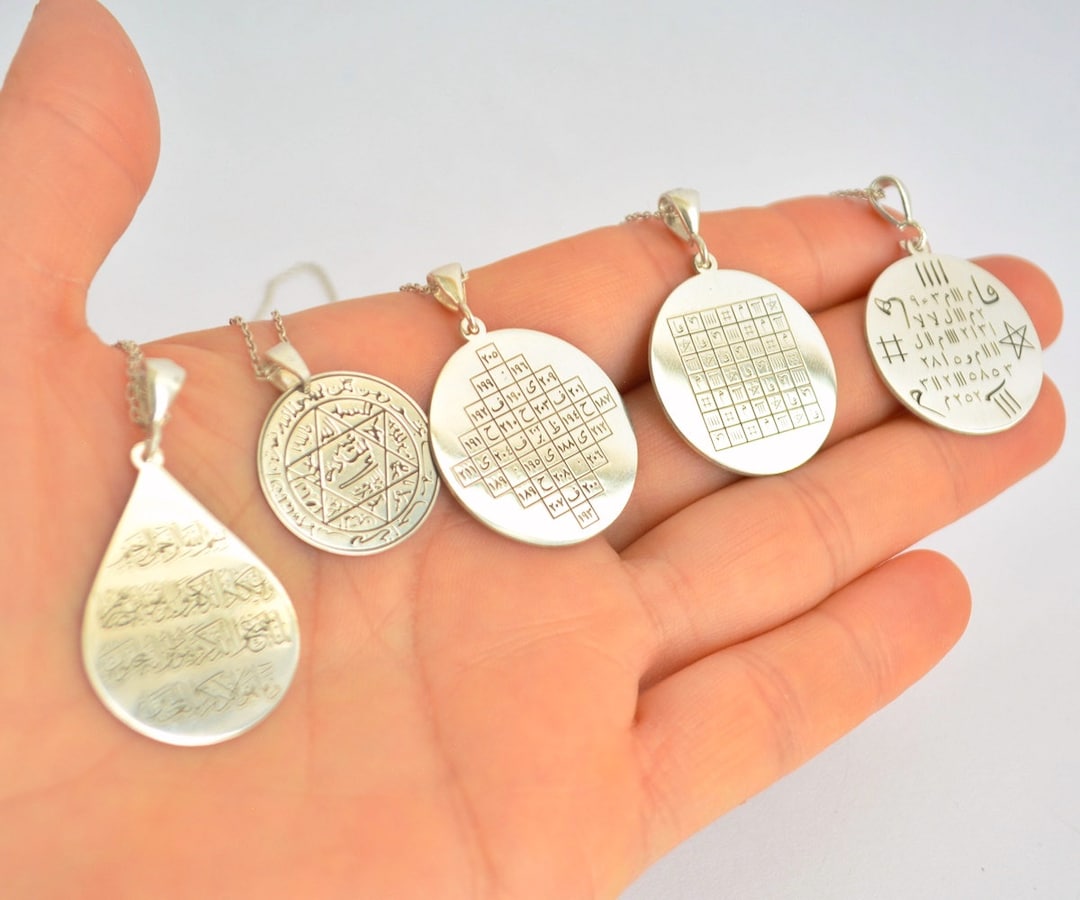 Islamic Black Magic Protection Talisman Silver Custom Handmade Necklace ...