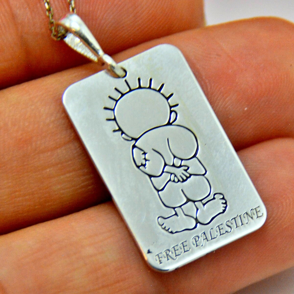 HANDALA Palestinian Boy Cartoon Silver NECKLACE HANZALA - Etsy