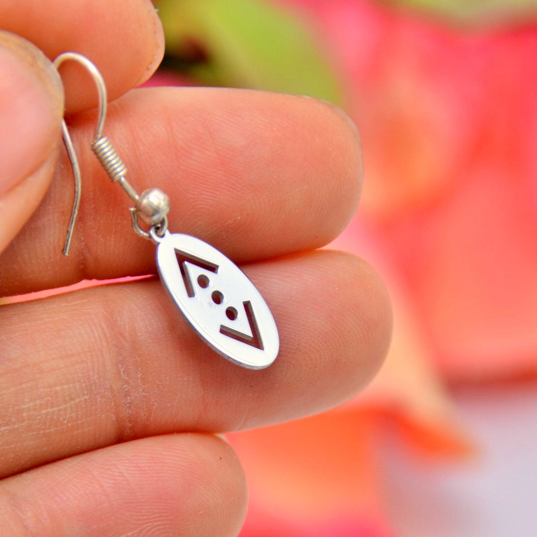 Cukur Turkey Drama Logo Dangle Silver Earrings, Birthday Gift to ...