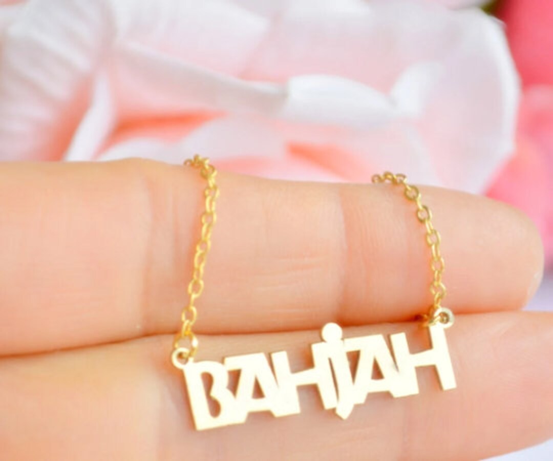 Name Plate Custom Necklace, Customized Name Necklace, Name Written ...