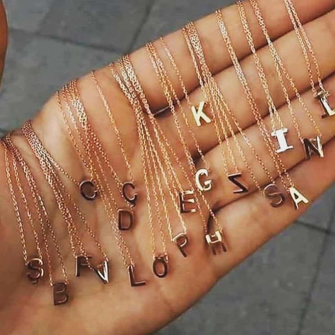 LETTER Custom Capital Necklace, Illuminated Manuscripts Personalized ...