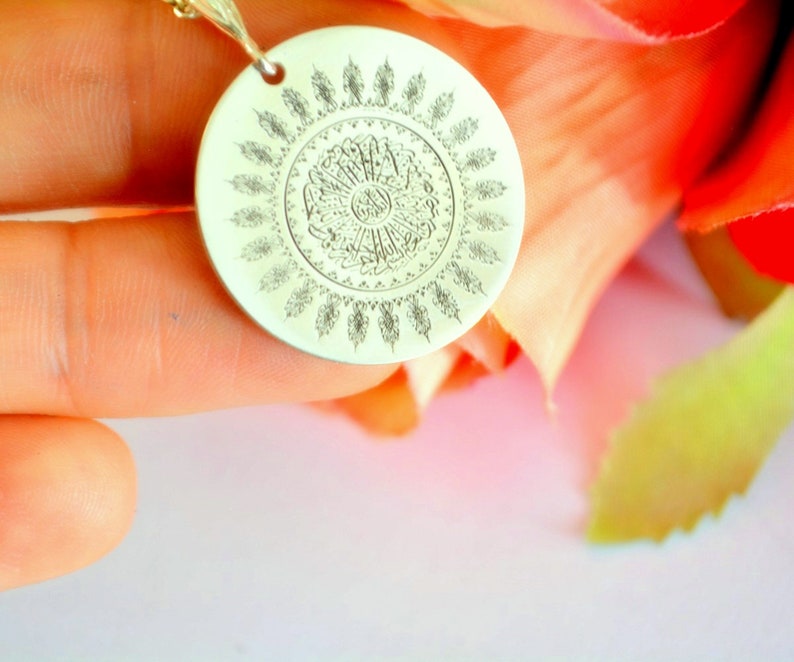 Al Asr Surah Calligraphy Silver Necklace, Pray Islam Arabic Silver ...