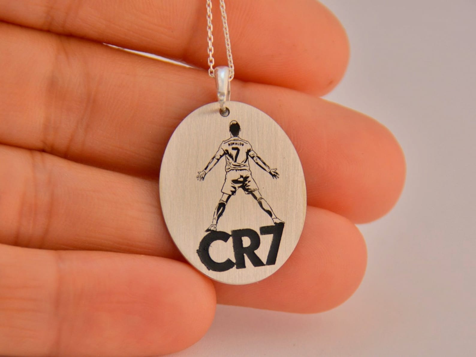 CRISTAINO RONALDO Silver NECKLACE, CR7 Gift, Cristiano Lover Gift, Hero ...