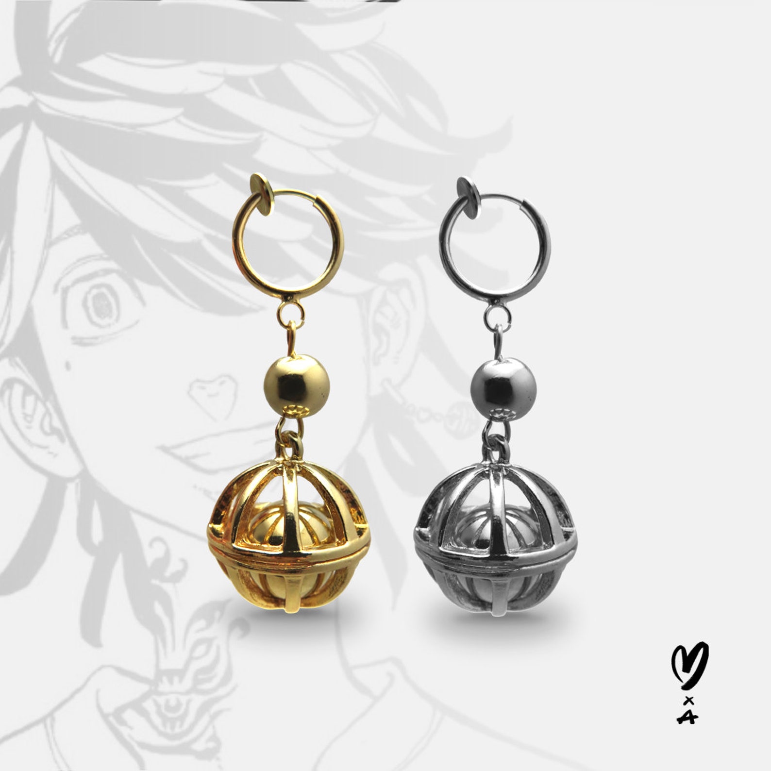 Handmade Anime Bell Earring Statement Dangle Cosplay Accessory - Etsy