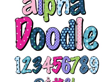 Dots Letters & Numbers PNG, Alpha Doodle, PNG Letters, Dots Doodle ...