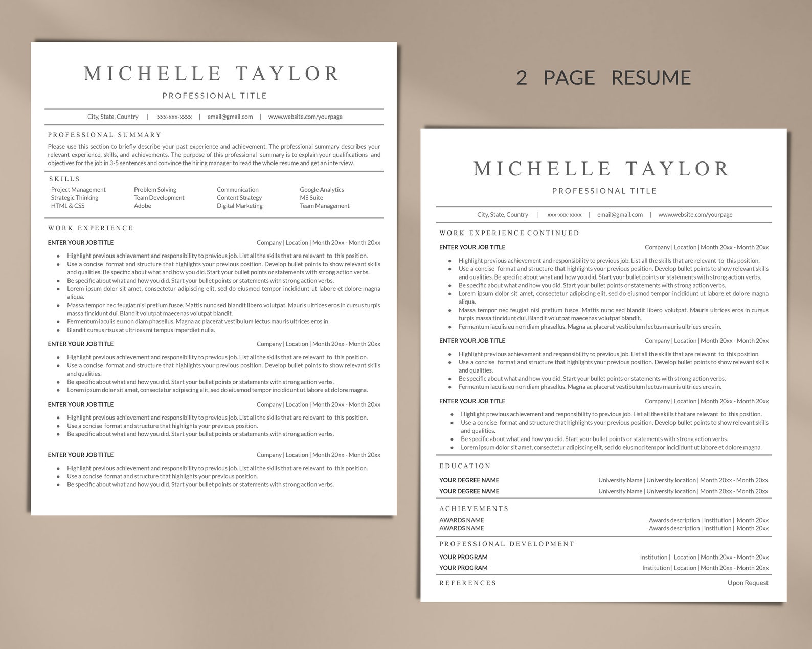 Google Docs Resume, ATS Resume Template, ATS Friendly Resume Template ...