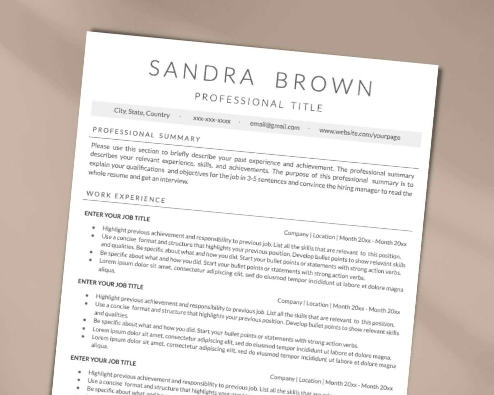 Resume Template Bundle, Google Docs Resume, Cv Template Modern ...