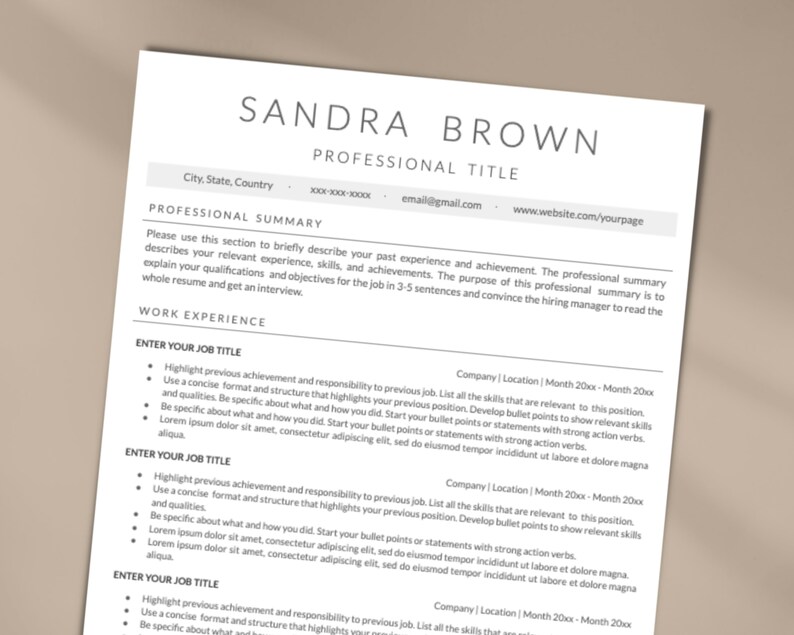 Resume Template Bundle, Google Docs Resume, Cv Template Modern ...