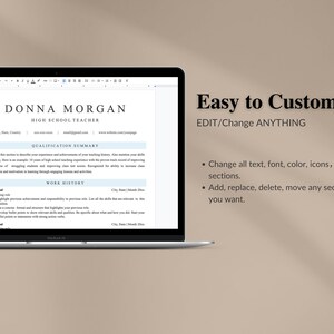 Teacher Resume Template for Google Docs, Teacher Cover Letter ...