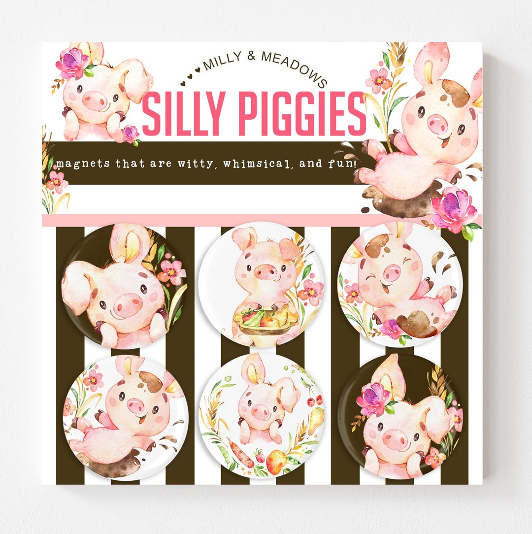 Silly Piggies Magnets, Farm Animal Magnet Set, Farm Magnets, County ...