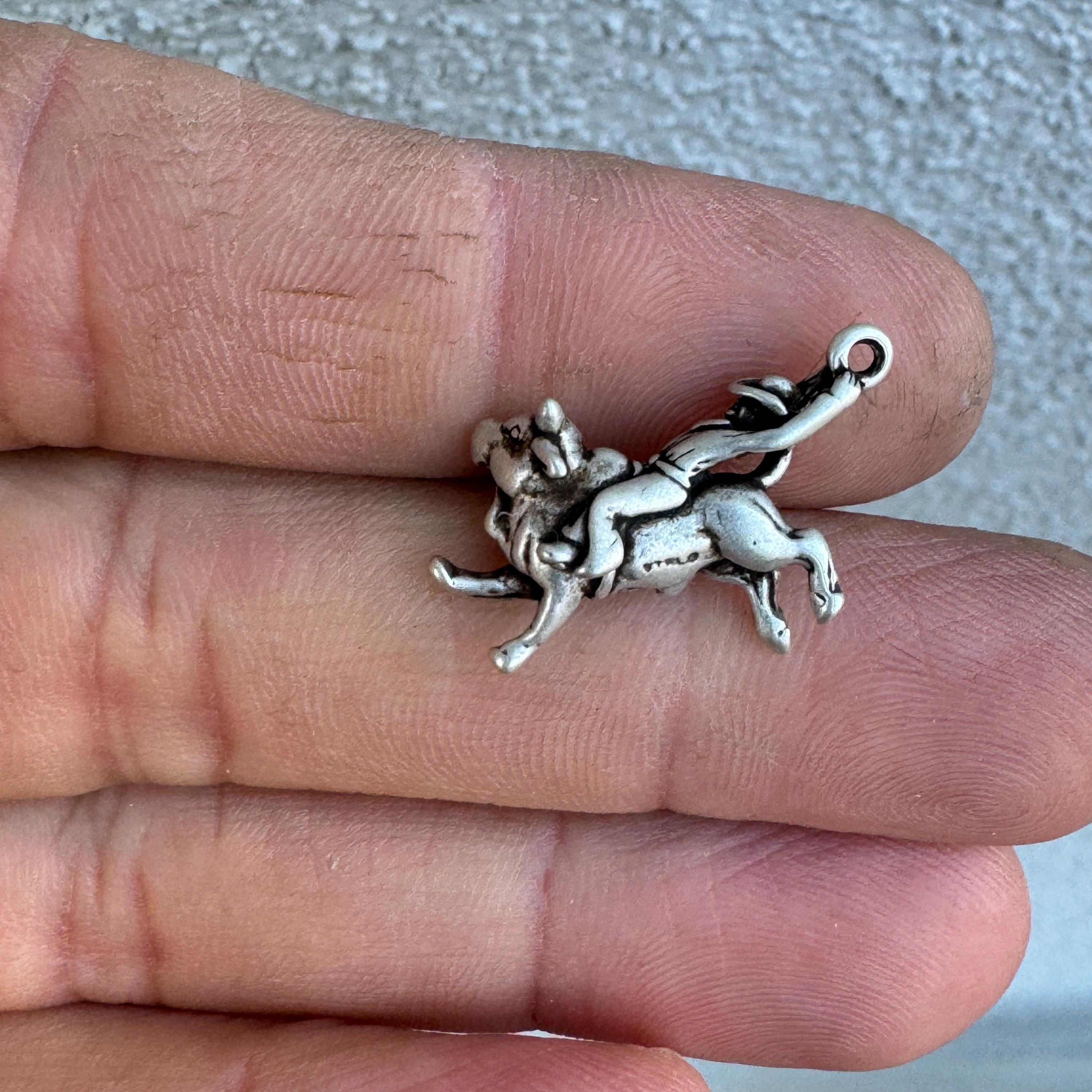 Bucking Bull Charm. Sterling Silver - Etsy