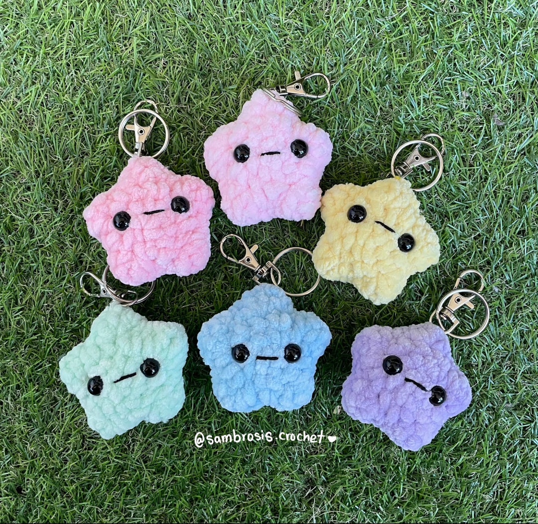 Crochet Star Keychains / Crochet Stars / Star Plushie / Star Keychains ...