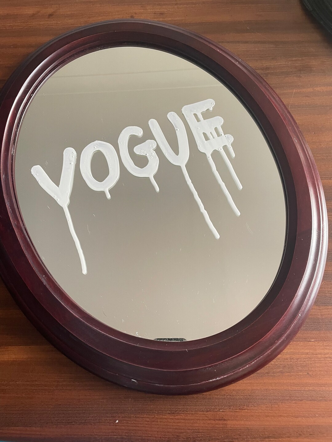Vogue Drop Graffiti Oval Brown Ornate Mirror Vintage - Etsy