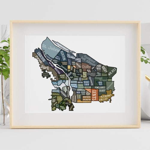 Portland Oregon Breweries Map - Etsy