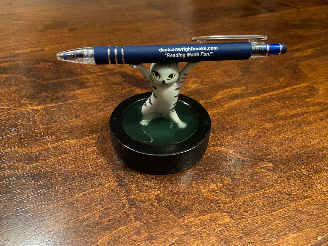 Cat Pen Holder - Gray Cat - Etsy