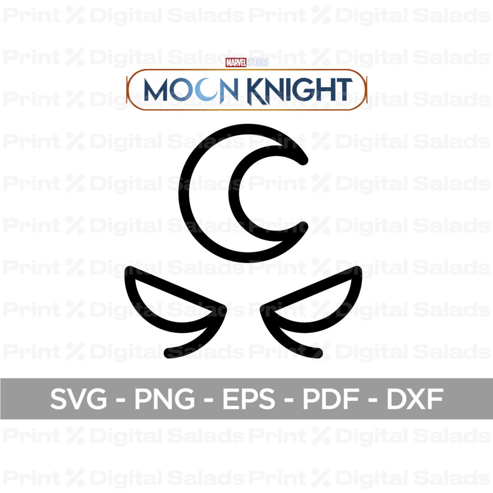 Moon Knight LOGO SVG / Moon Knight Symbol Png Marvel Comics | Etsy Polska