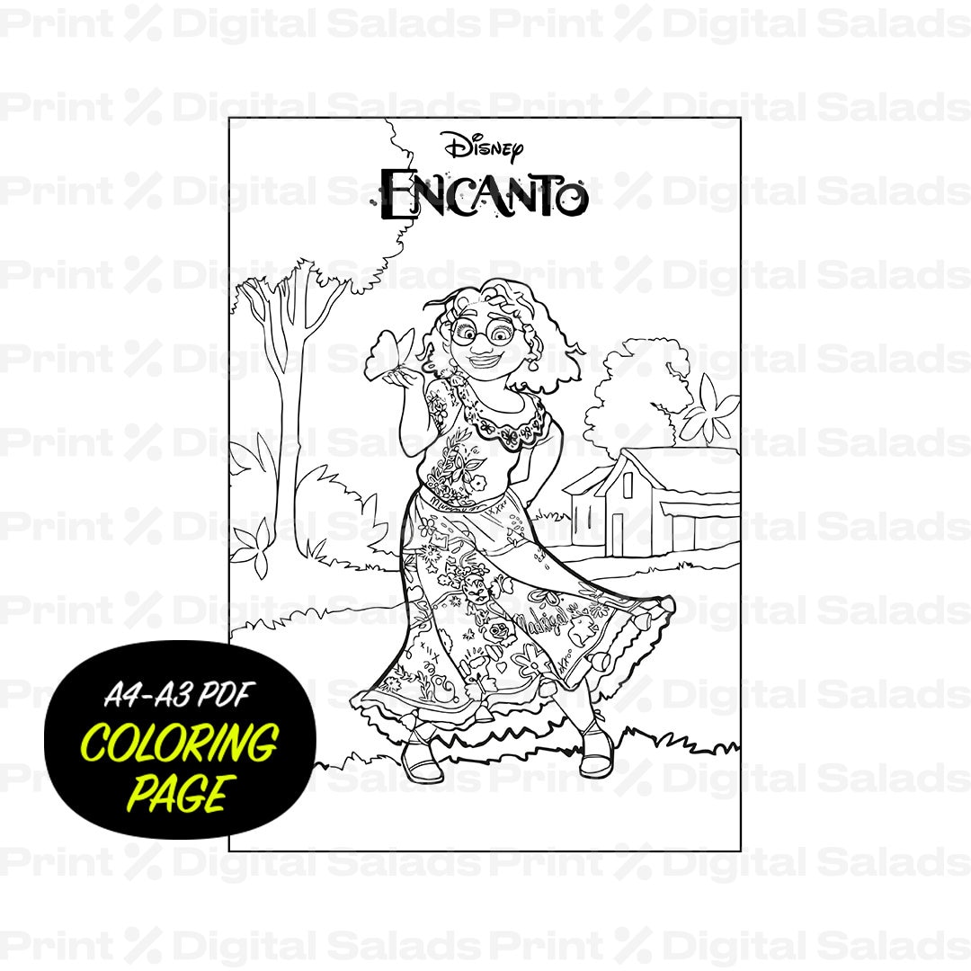 Encanto Coloring Page A4 A3 / Mirabel Madrigal Cartoons / | Etsy Canada