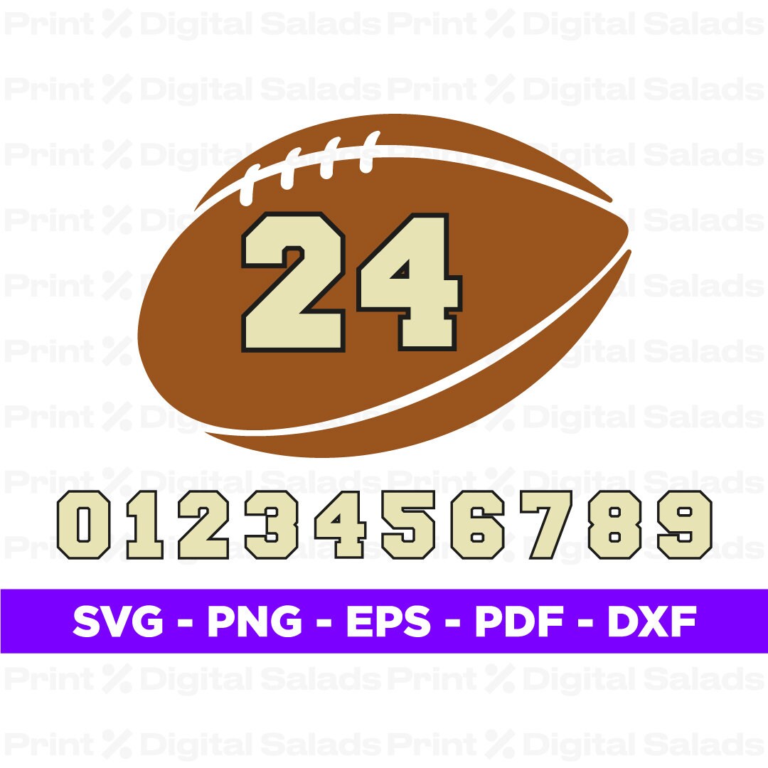 Football Laces & Numbers Clipart SVG PNG Football Football - Etsy