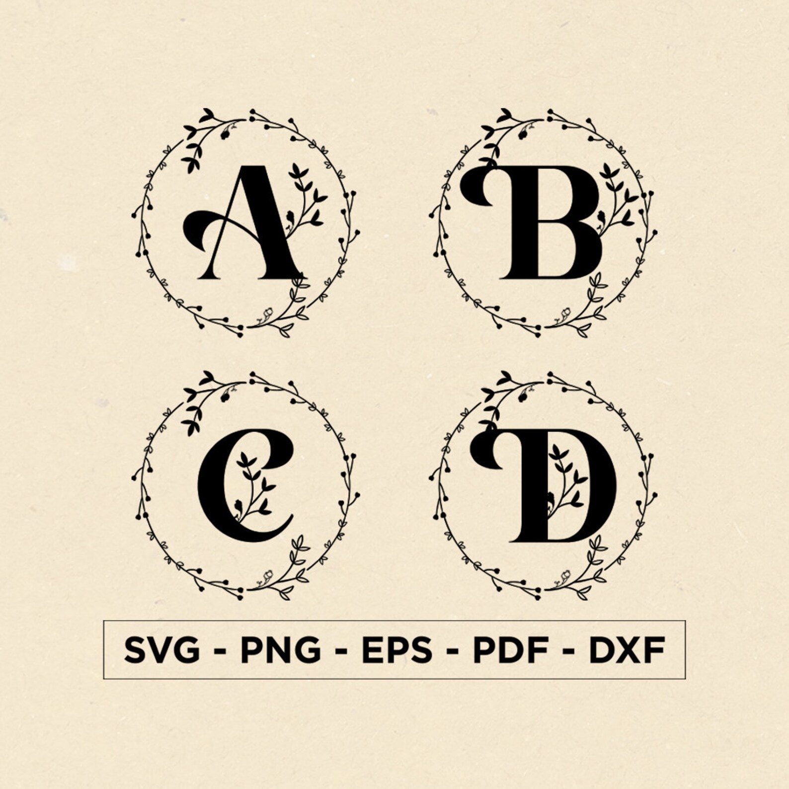Monogram SVG PNG Alphabet / Letter Fancy Monogram Alphabet - Etsy