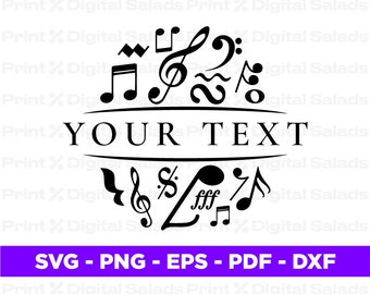 Music Note Monogram Svg - Etsy