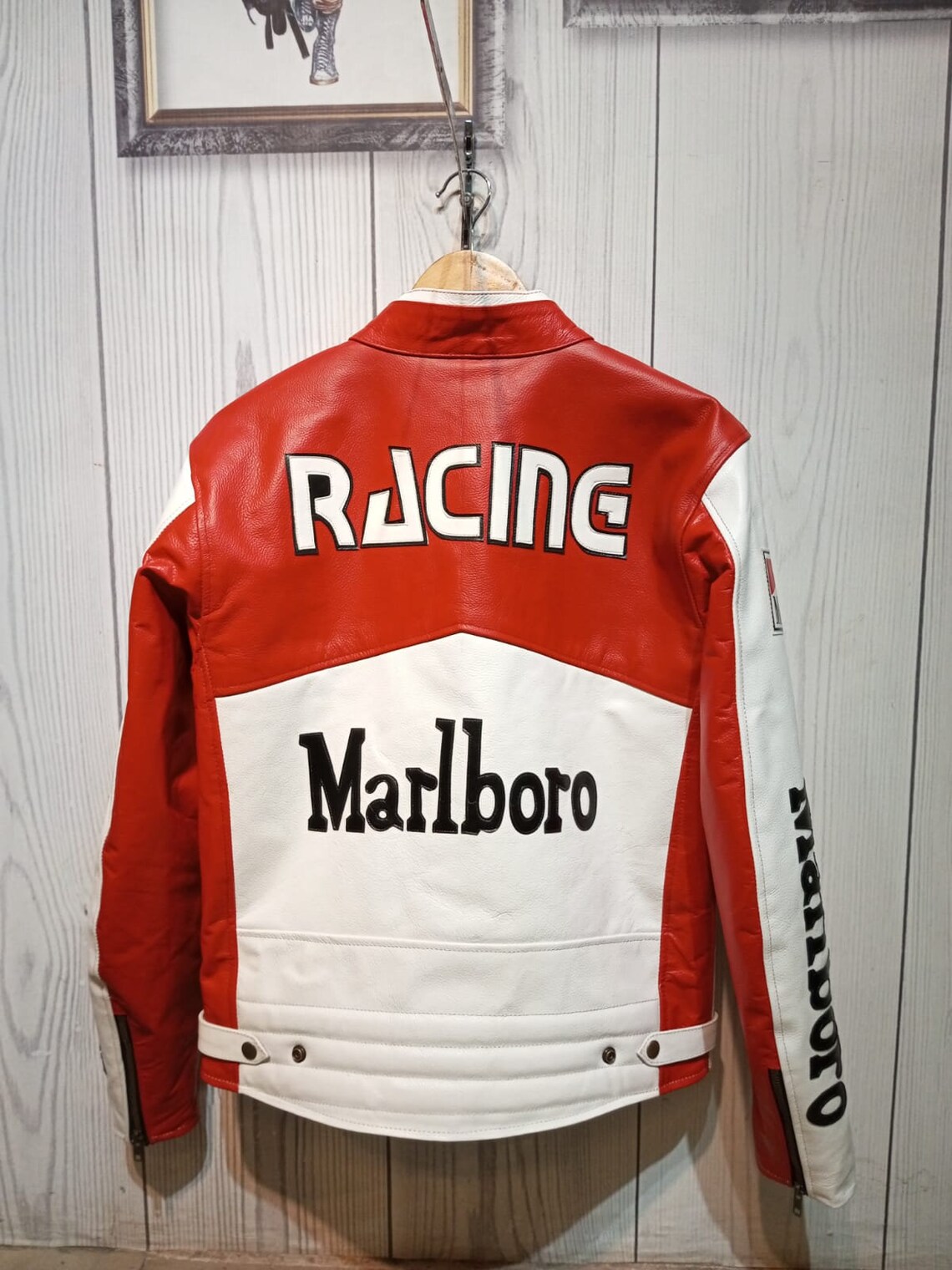 Vintage Marlboro Racing Jacket Men and Women Cowhide Leather - Etsy