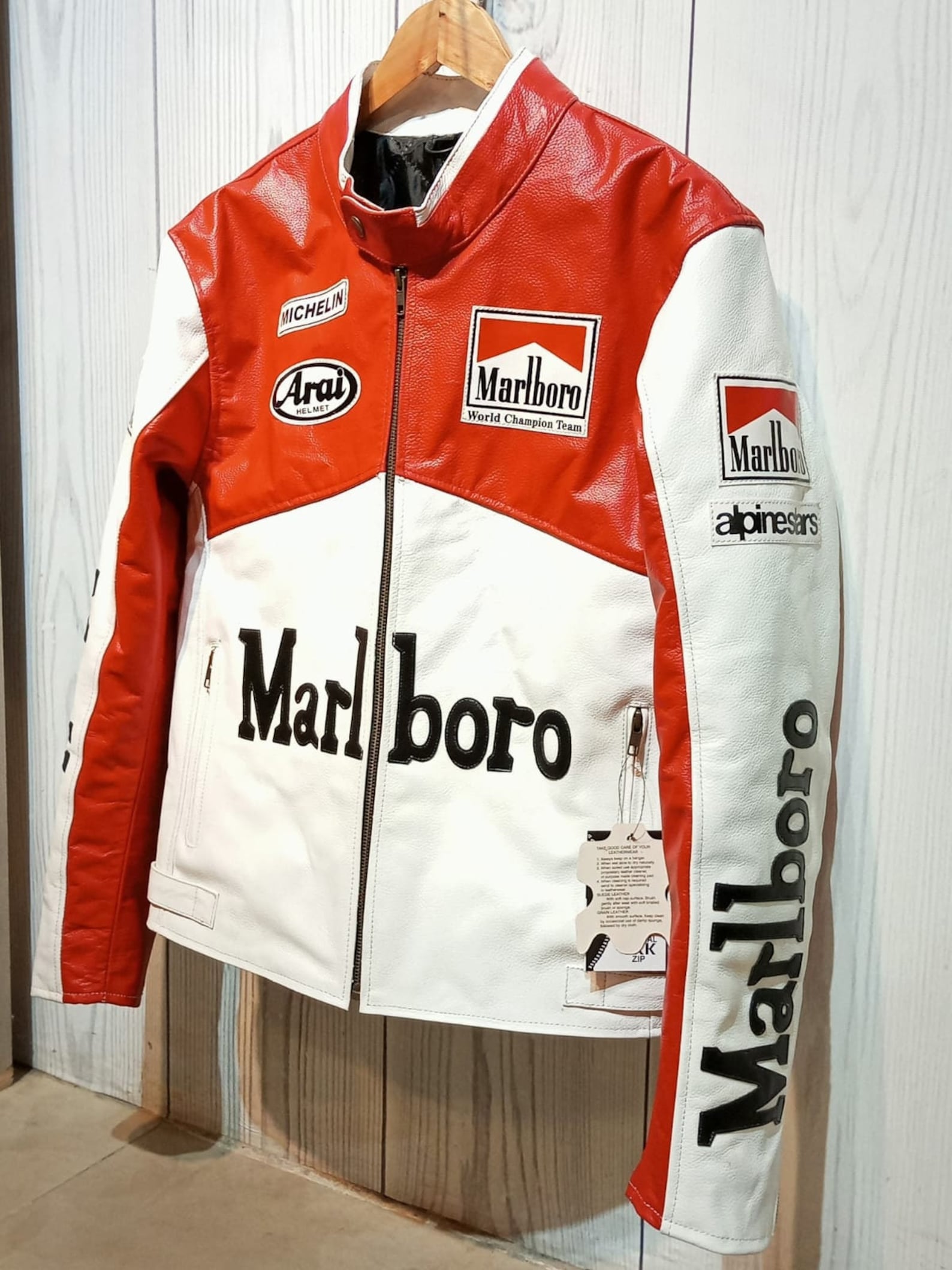 Vintage Marlboro Racing Jacket Men and Women Cowhide Leather - Etsy