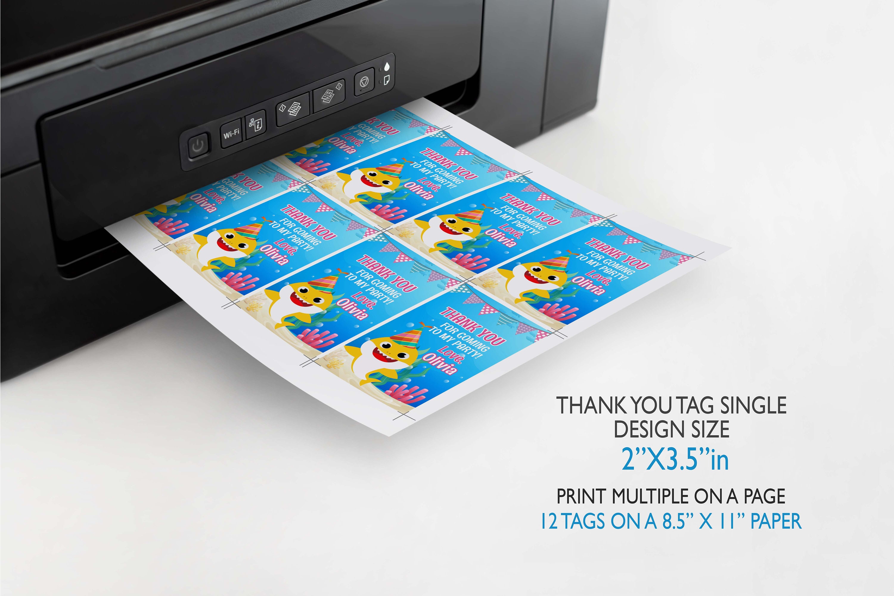 Shark Thank You Tag Shark Birthday Party Shark Thank You - Etsy