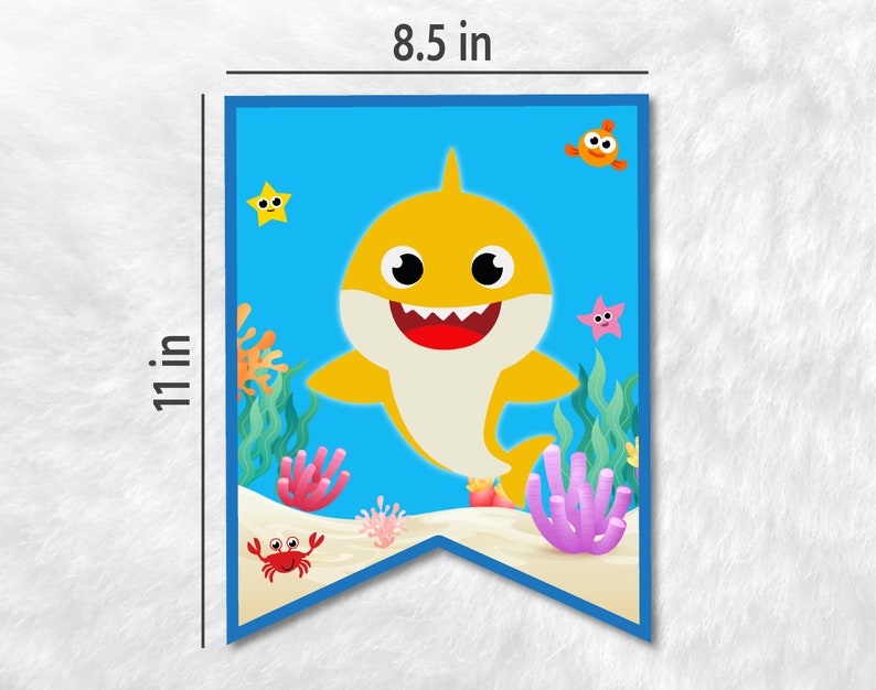 Happy Birthday Baby Shark Banners Flag Banners Printable - Etsy