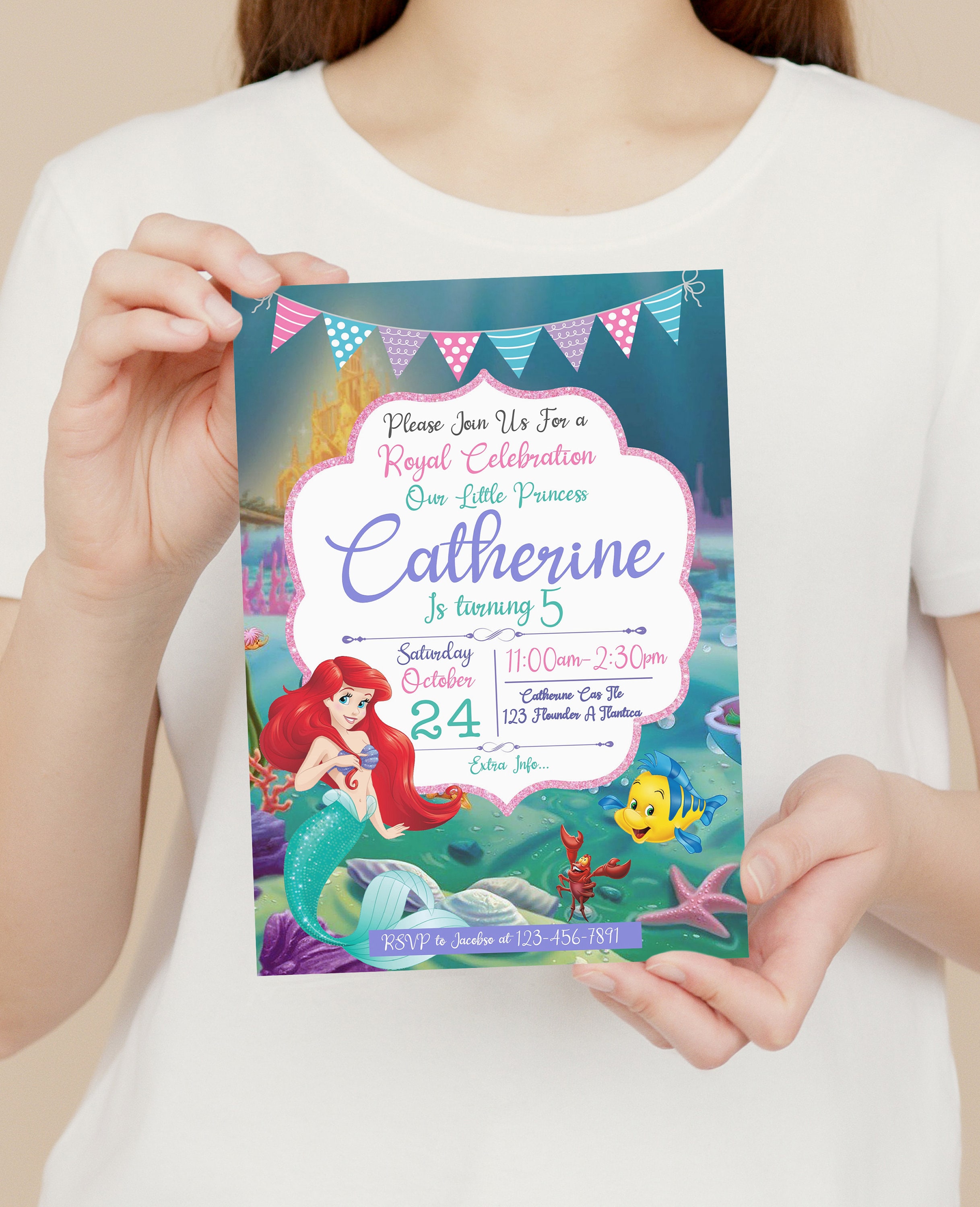 Little Mermaid Invitation Little Mermaid Birthday Party - Etsy